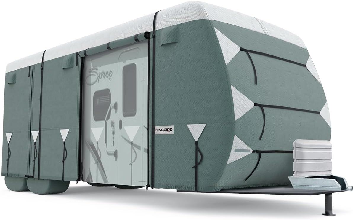 KING BIRD RV Cover, Heavy Duty 7-Layer Snow Protection, Fits 24-27ft T ...