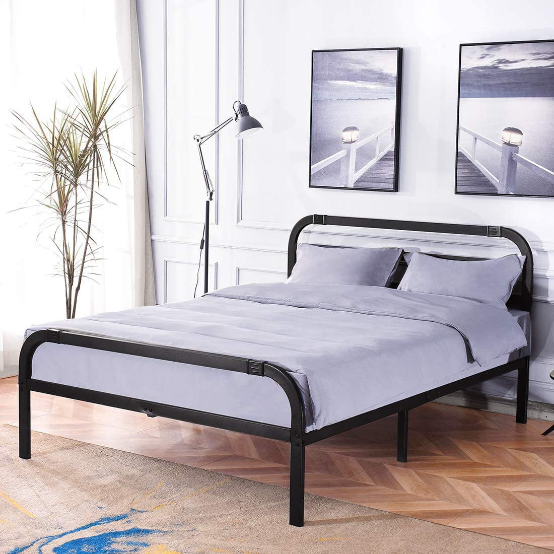 TATAGO 14 inch Heavy Duty Queen Bed Frame with Headboard and Footboard ...